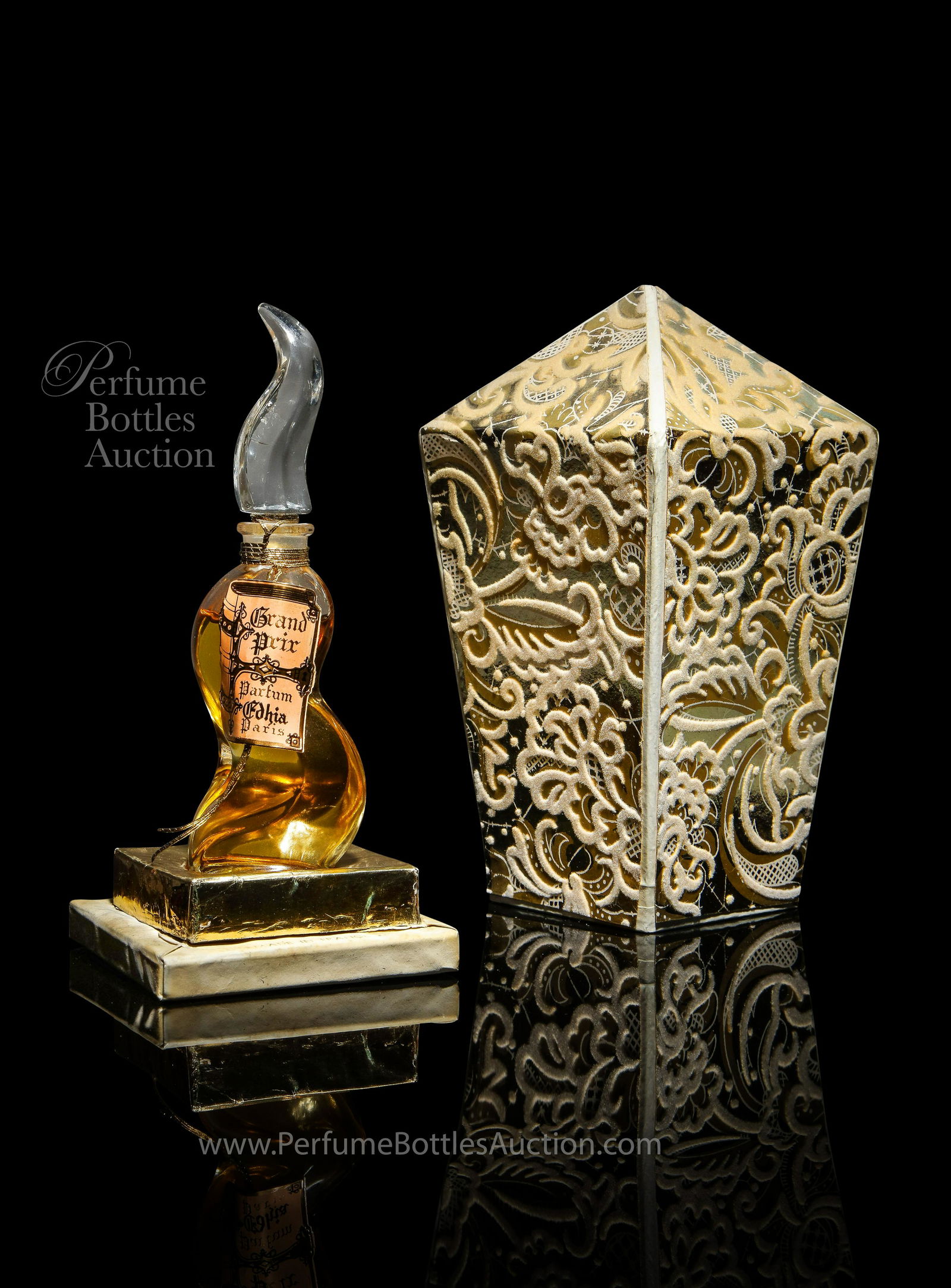1940 Edhia Grand Prix Perfume Bottle w/Box - Jul 11, 2020 | Perfume ...