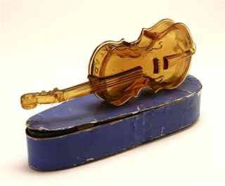 1892 Westmoreland Amber Violin Perfume Bottle