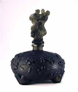 1920s Ingrid Czech Perfume Bottle Smoke Grey