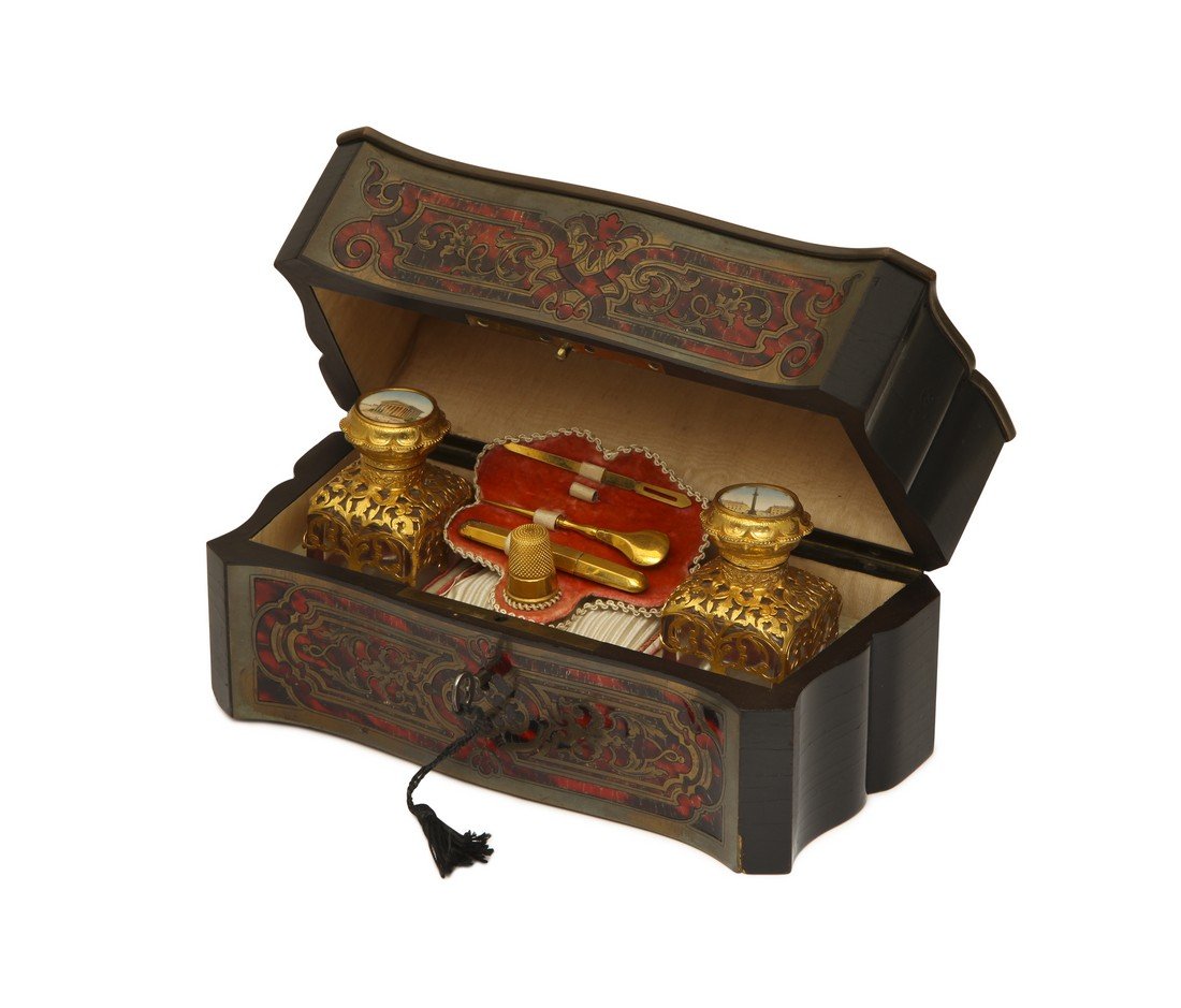 1850s Palais Royal wooden perfume chest