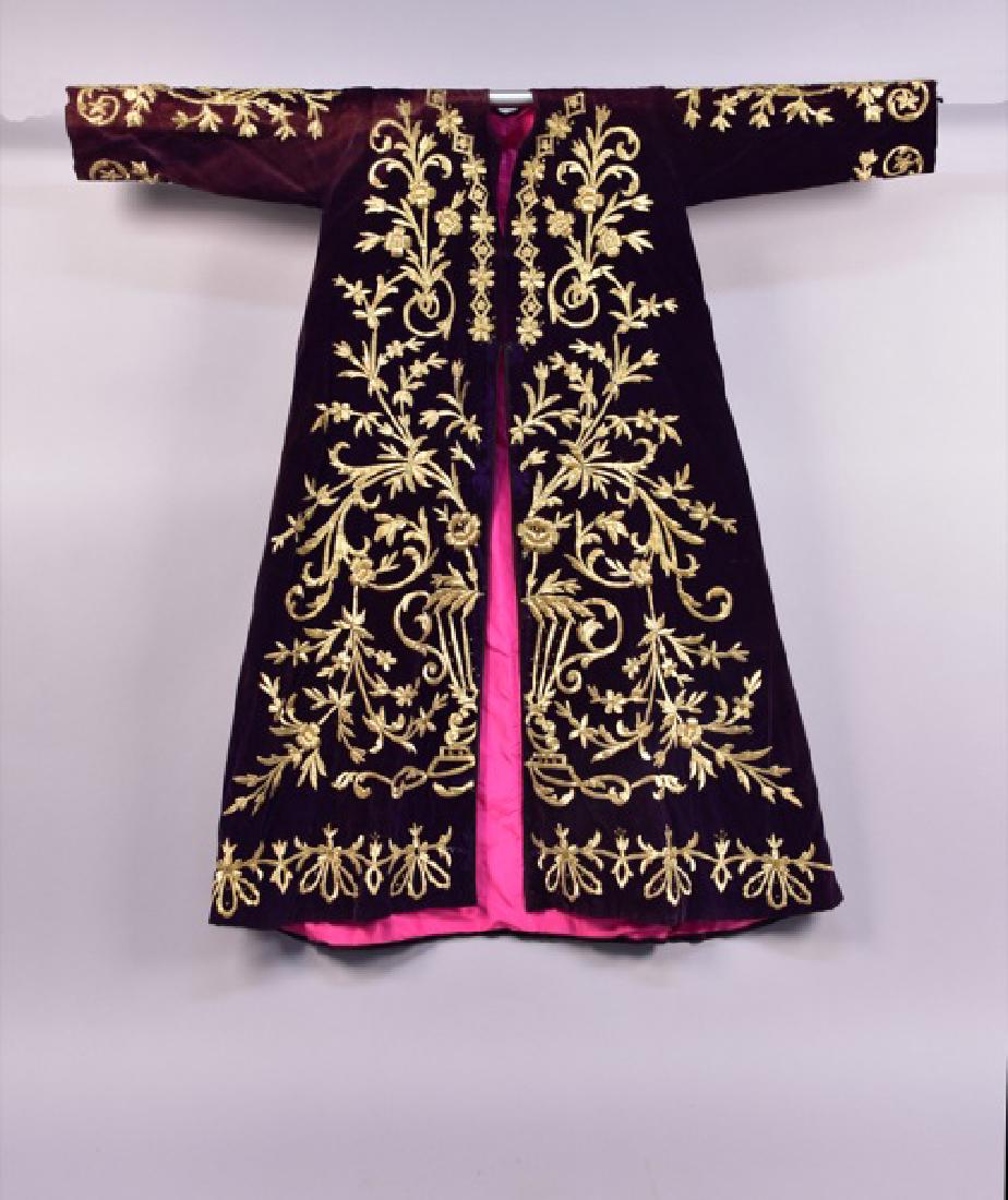 MIDDLE EASTERN METALLIC EMBROIDERED ROBE, EARLY 20th C.