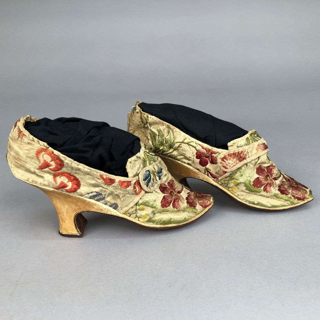 FRENCH FLORAL BROCADE SHOES, 1745