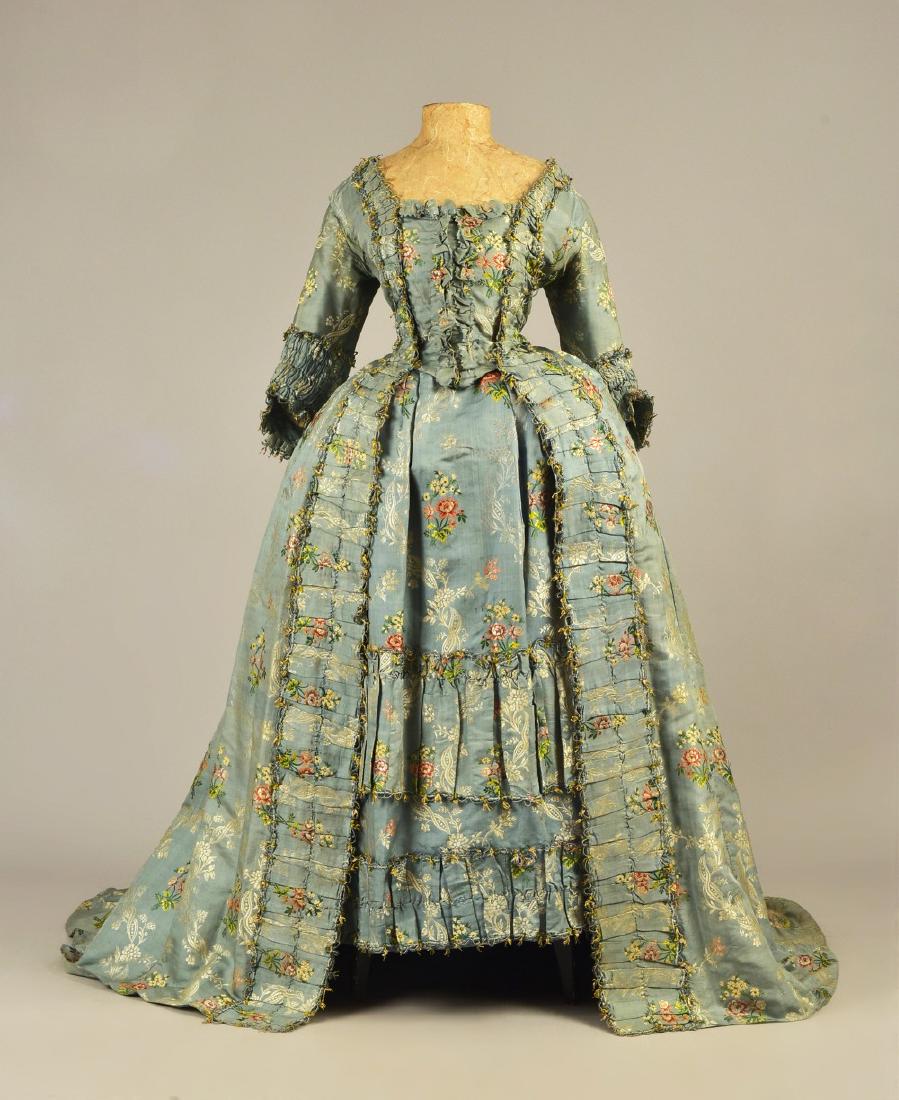 SACQUE GOWN and PETTICOAT, JOHN HANCOCK ESTATE, c. 1755