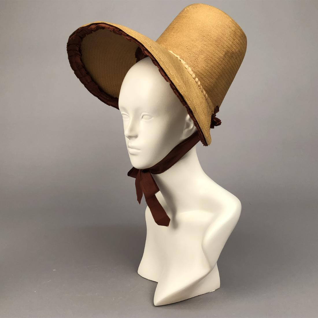 NATURAL LEGHORN STRAW BONNET, c. 1830