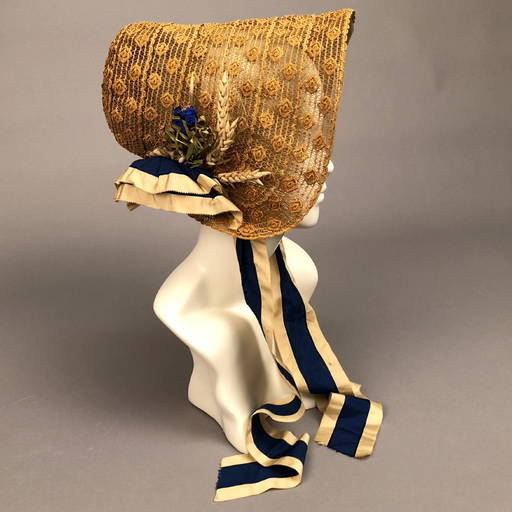 FANCY-WEAVE STRAW BONNET with WHEAT DECORATION, 1840s - Apr 28, 2018 ...