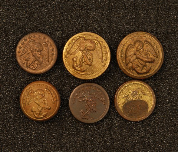 Five Marine Corps Buttons, 1821 1891. One Unusual 1