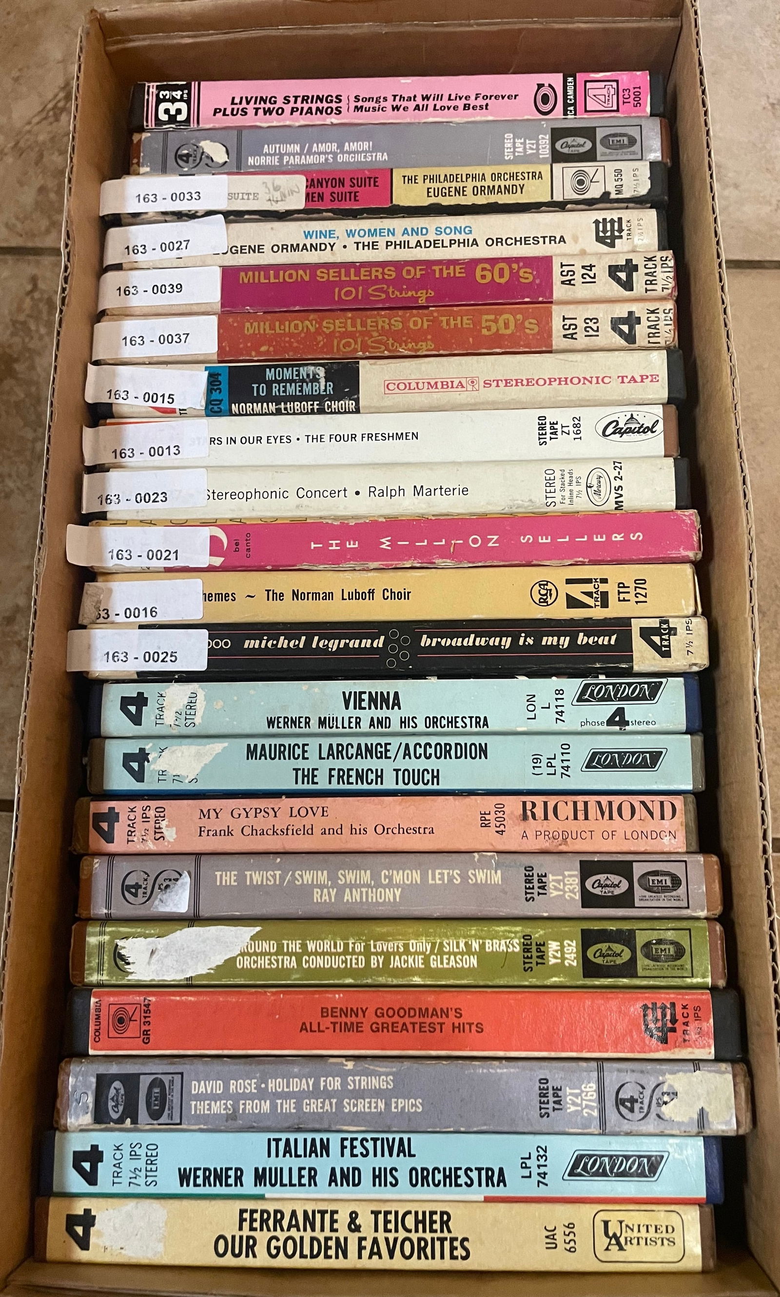 4-track Reel To Reel Stereo Tape Lot (21) 1950s & 1960s Top Hits - Aug ...