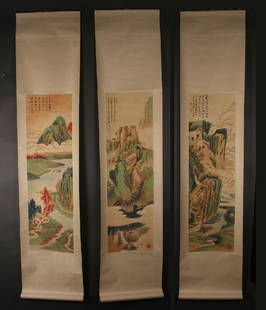 Manuscript Three Scrolls With Translation And The