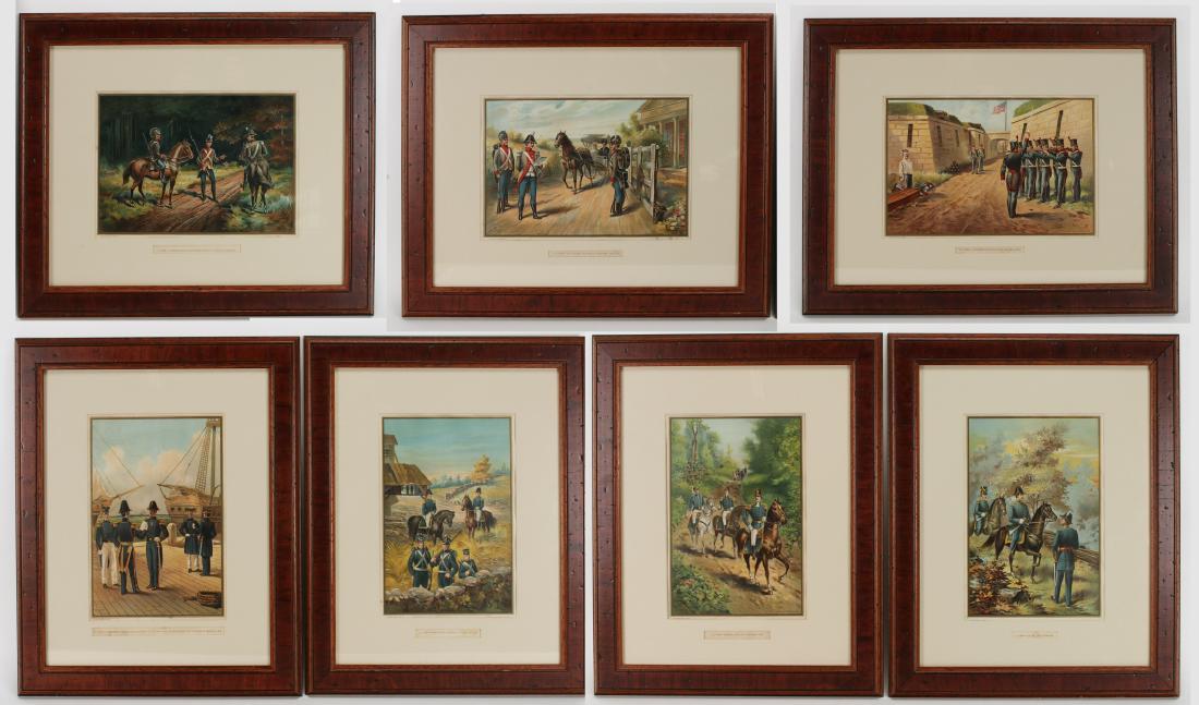 Seven Framed Military Prints