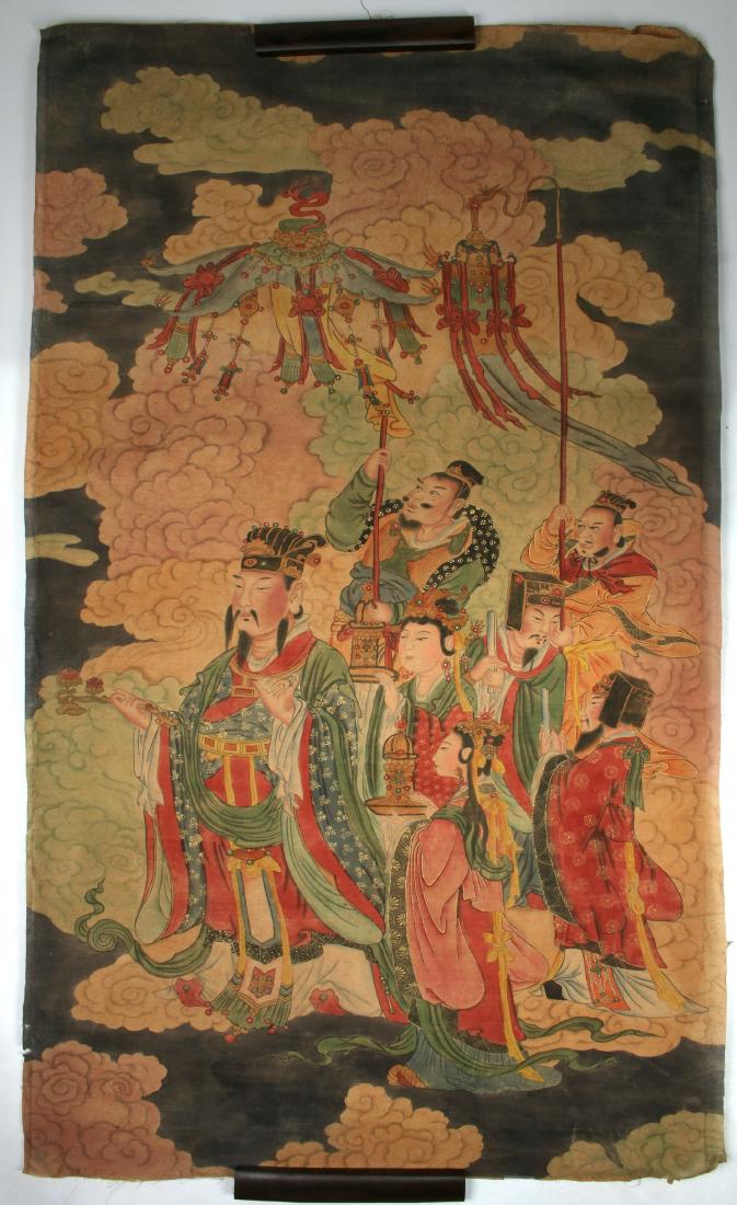 THANGKA PAINTING OF EMPEROR IN CLOUDS