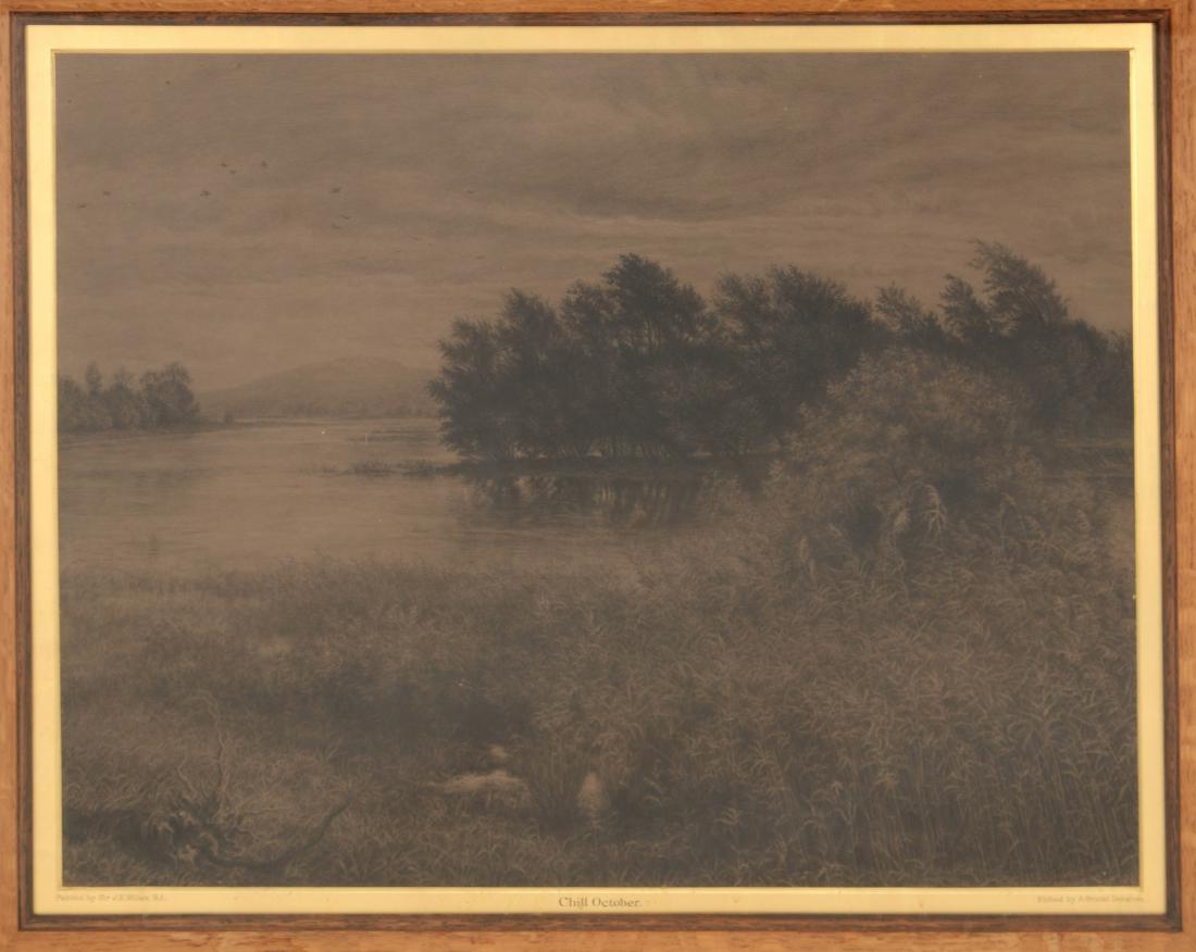 "CHILL OCTOBER" ENGRAVING OF MILLAIS PAINTING