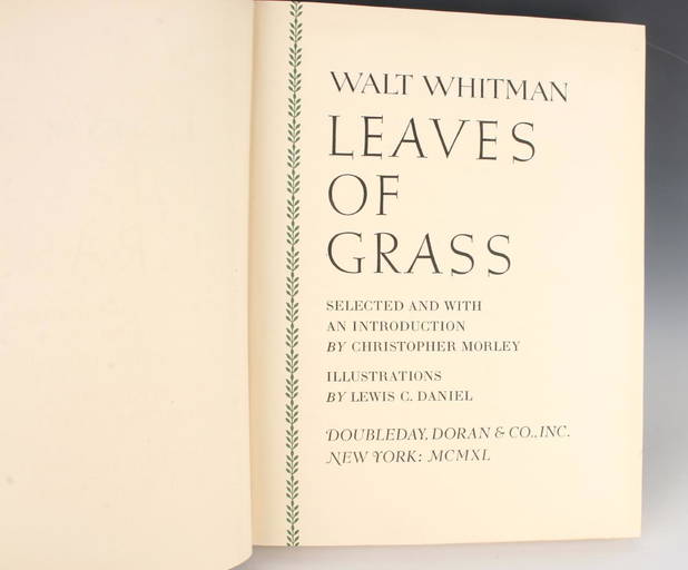 Walt Whitman Leaves Of Grass 1940 Illustrated