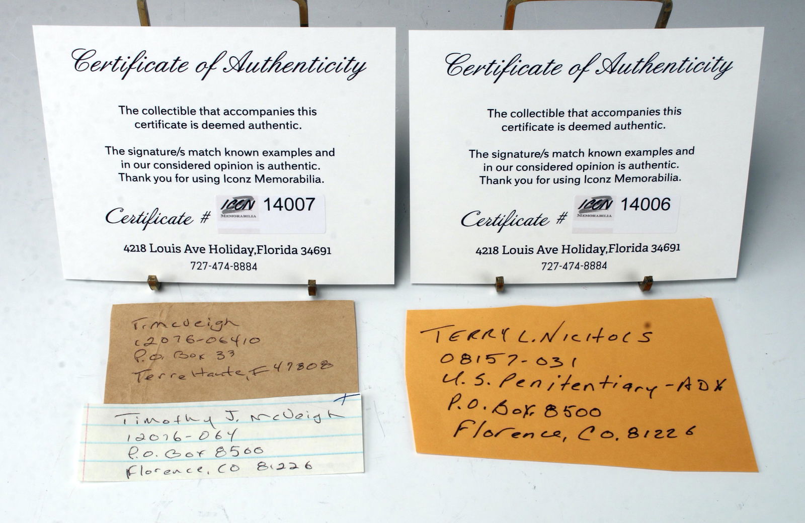 TIMOTHY MCVEIGH & TERRY NICHOLS HANDWRITING - Dec 05, 2020 | Converse ...