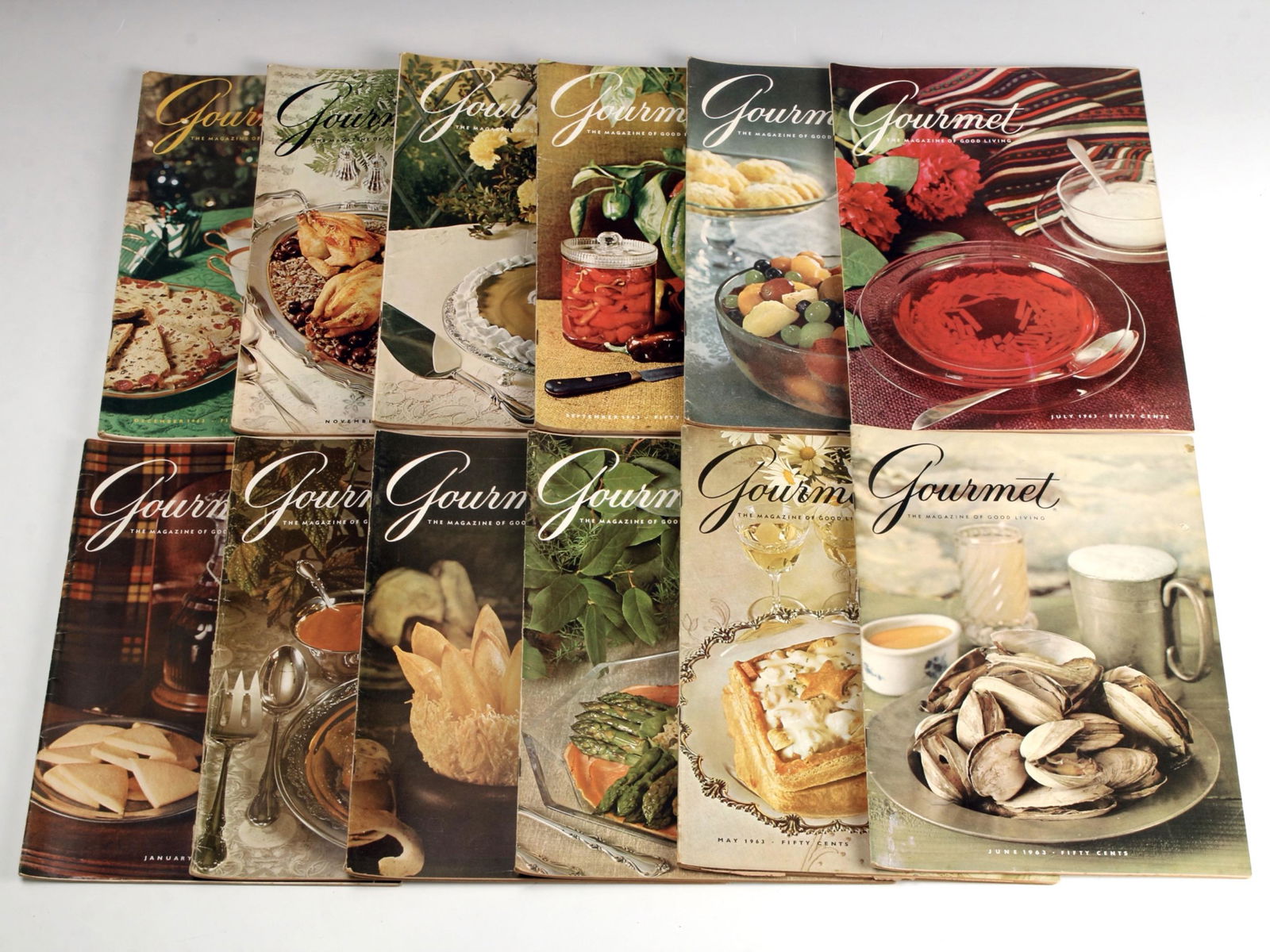 Vintage 1963 Gourmet Magazine Complete Year
