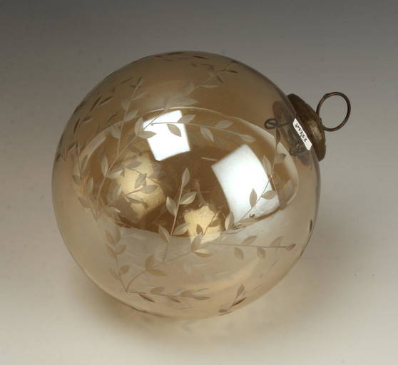 Large Etched Glass Ball Ornament