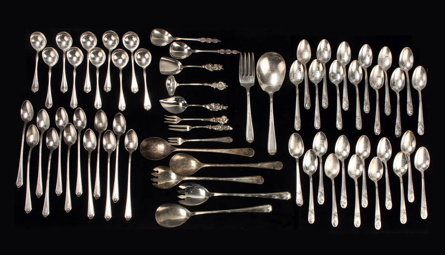 Collection Of Silverware Serving Pieces