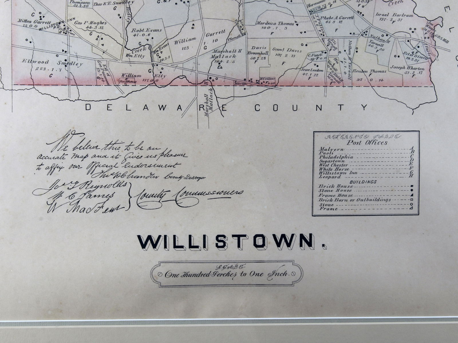 Antique Willistown Chester County Map
