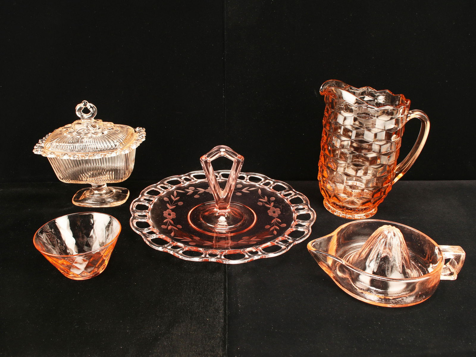 Pink Depression Glass Cubist Heisey