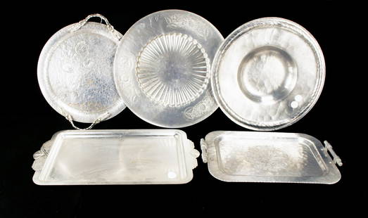 Vintage Rodney Kent Hammered Aluminum Tulip Tray