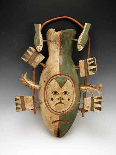 Painted Wood Yupik Inuit Spirit Fish Mask