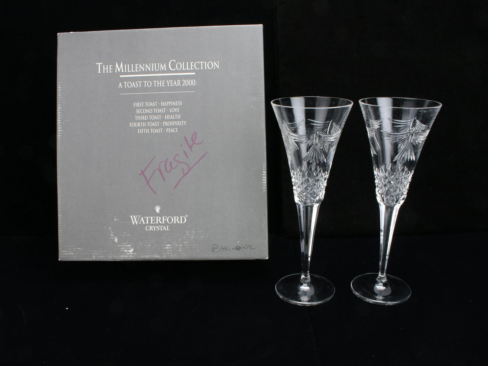 Waterford Millennium Collection Happiness Toasting Flutes