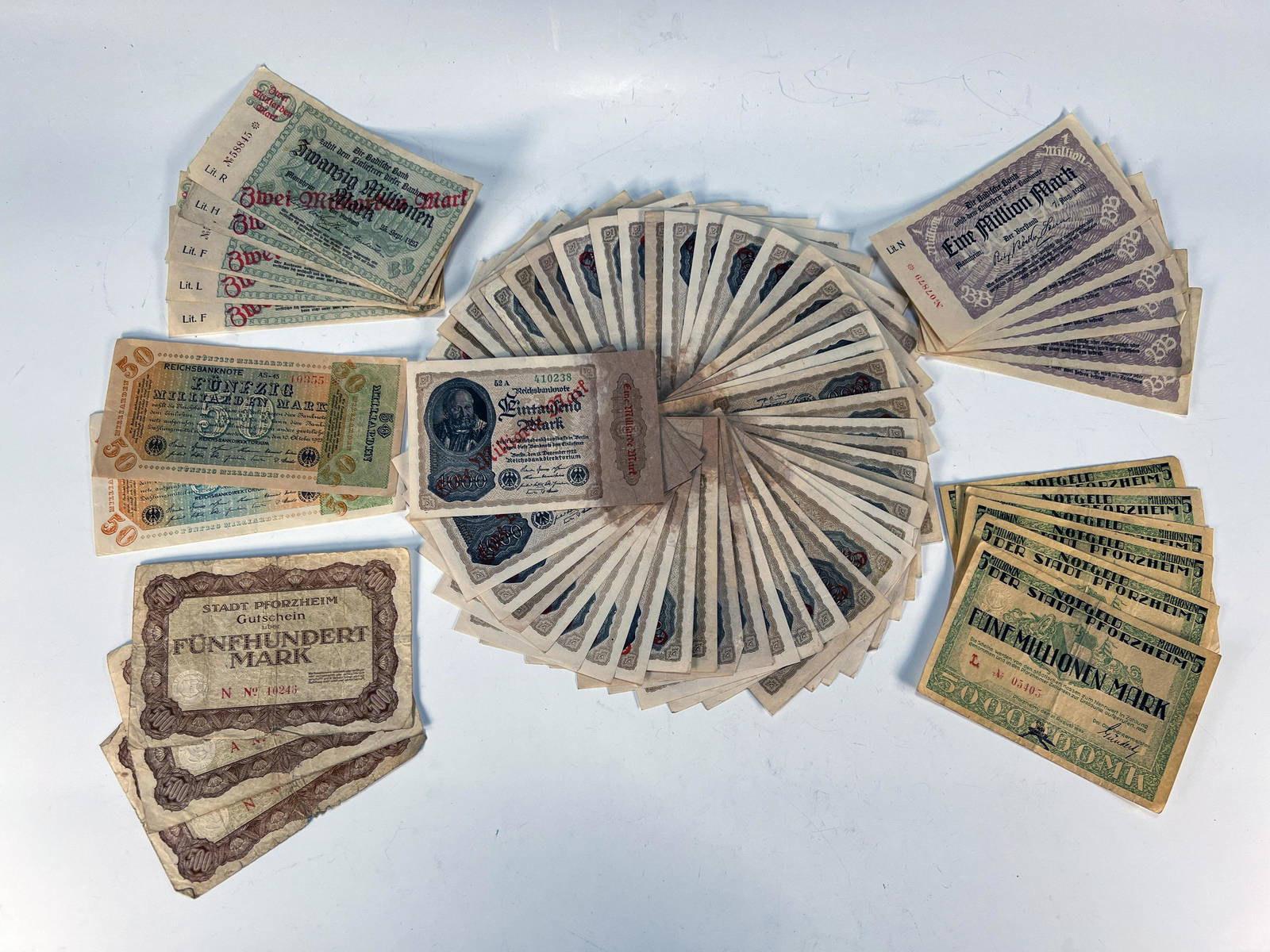 Wwii German Banknotes Paper Currency Lot Auction