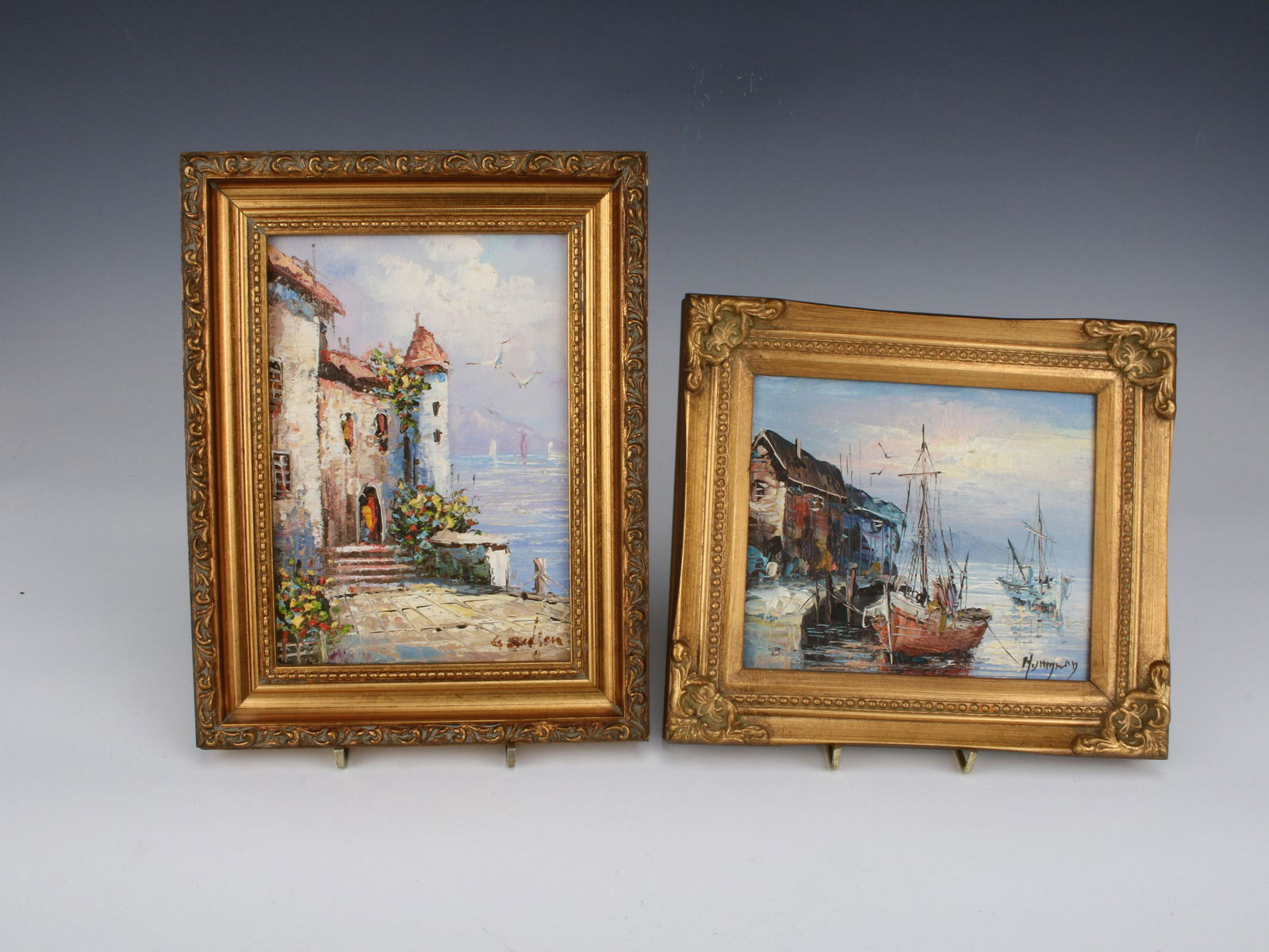 Two Signed Seaside Original Oil Paintings