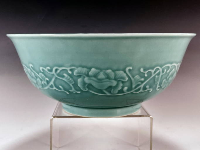 Light Turquoise Floral Bowl