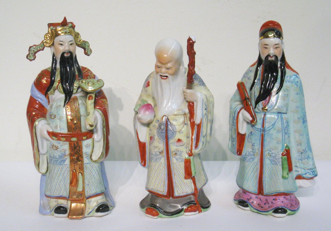 106: Three Chinese Wise Man Figurines
