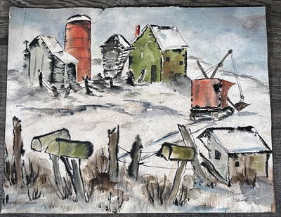 Bruce Mitchell Signed Watercolor Painting