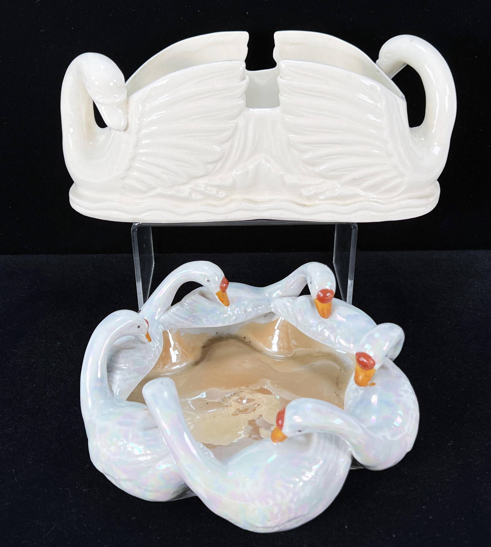 Two Japanese Swan Figures Auction