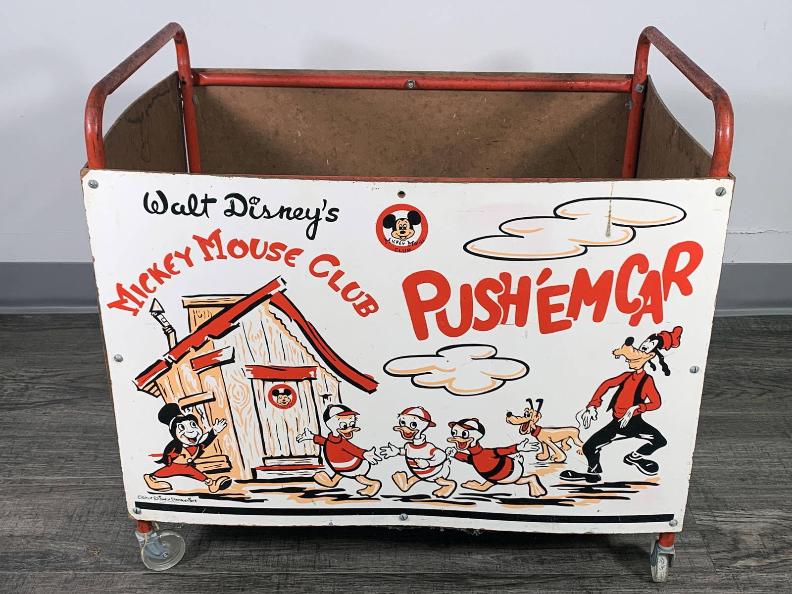 Walt Disney Mickey Mouse Club Push Em Cart Auction