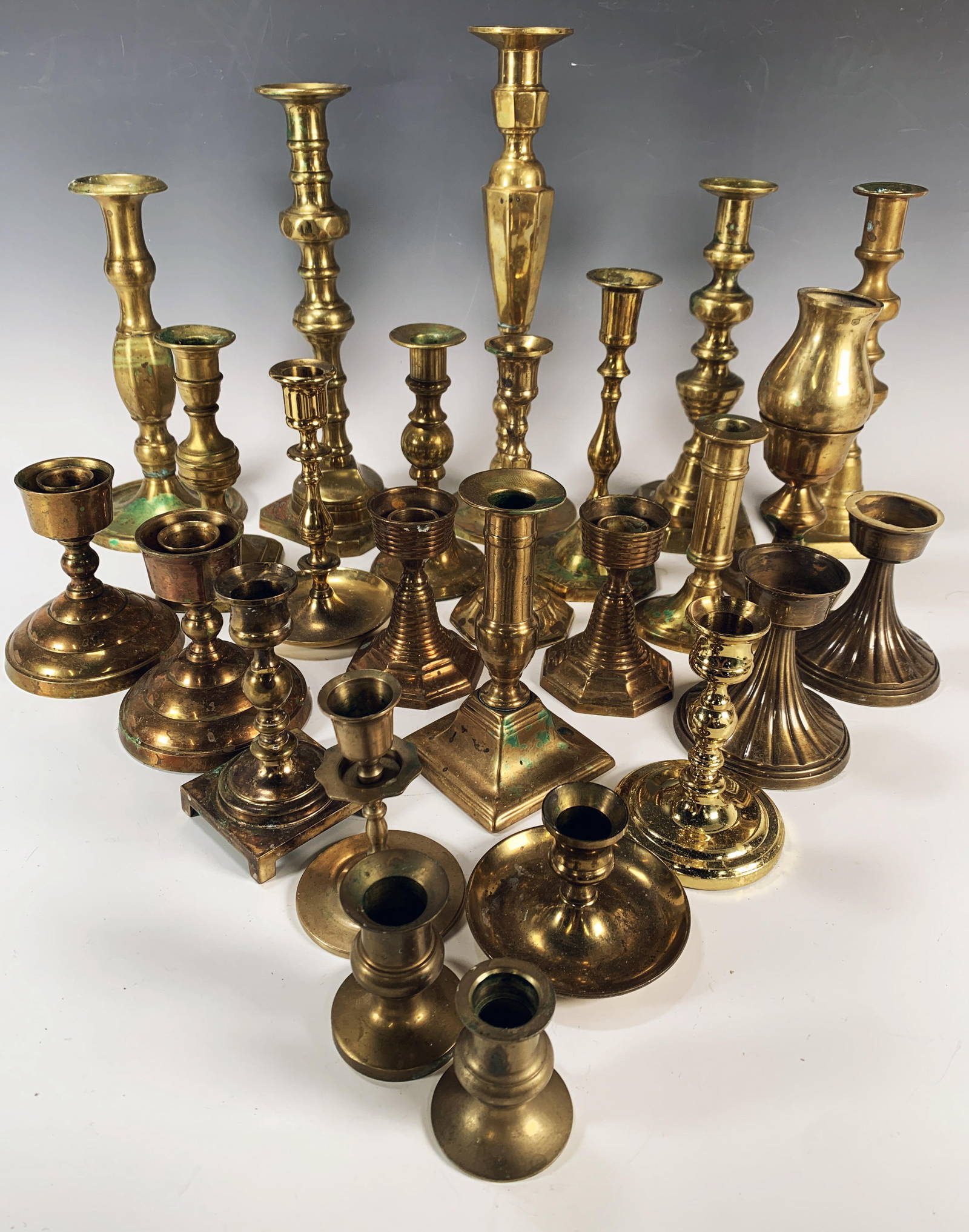 Collection Of Brass Candlesticks Baldwin Auction