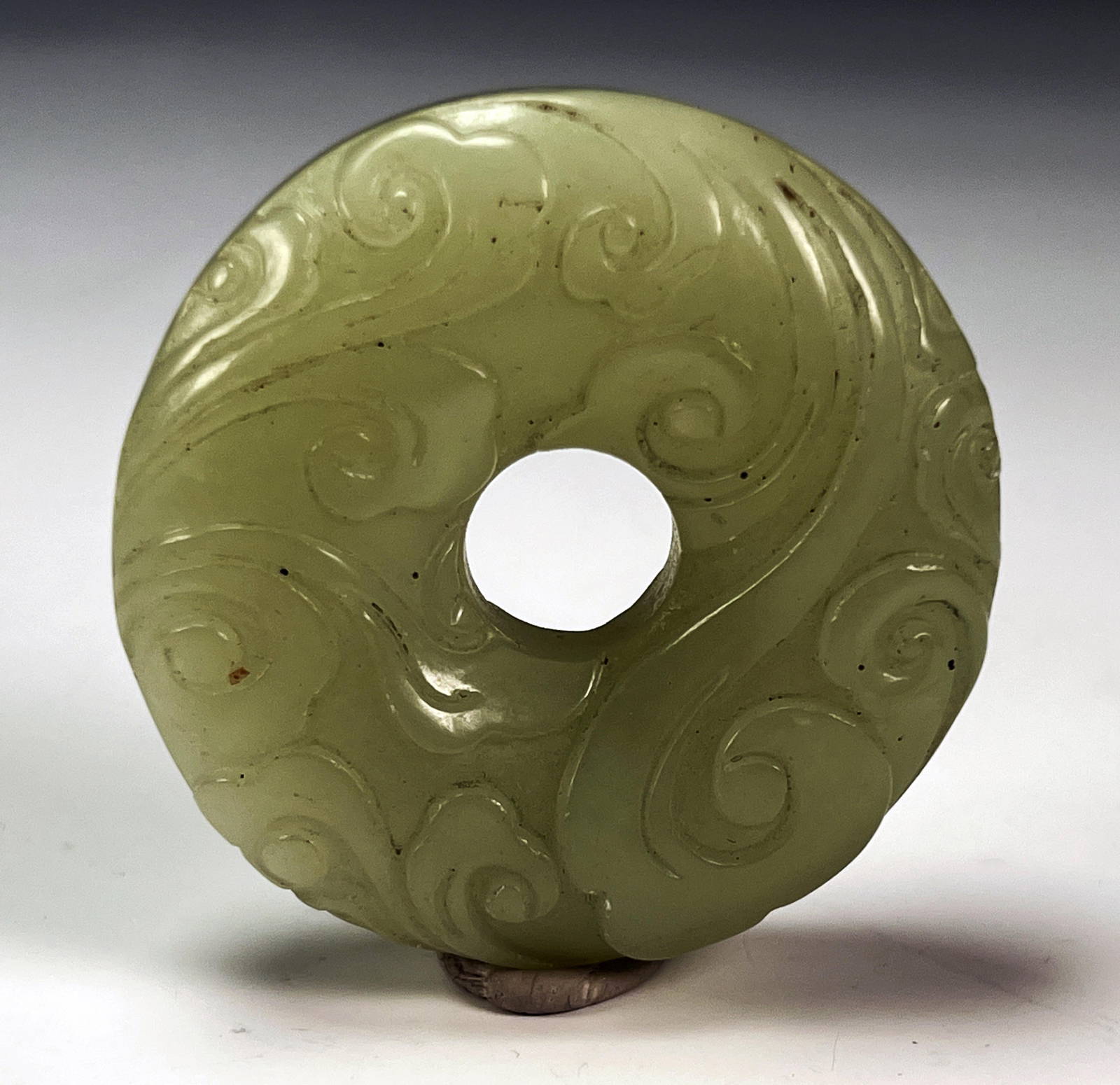 Ancient Style Jade Bi Disc With Carved Patterns Auction