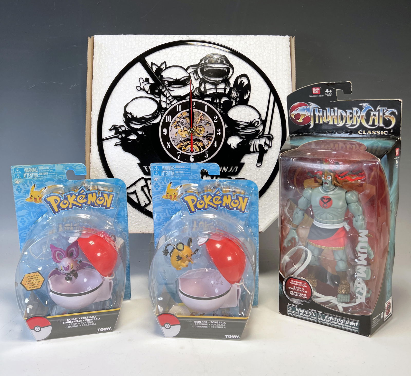 Thundercats Classic Mumm Ra, Pokemon Figures And Vinyl Clock