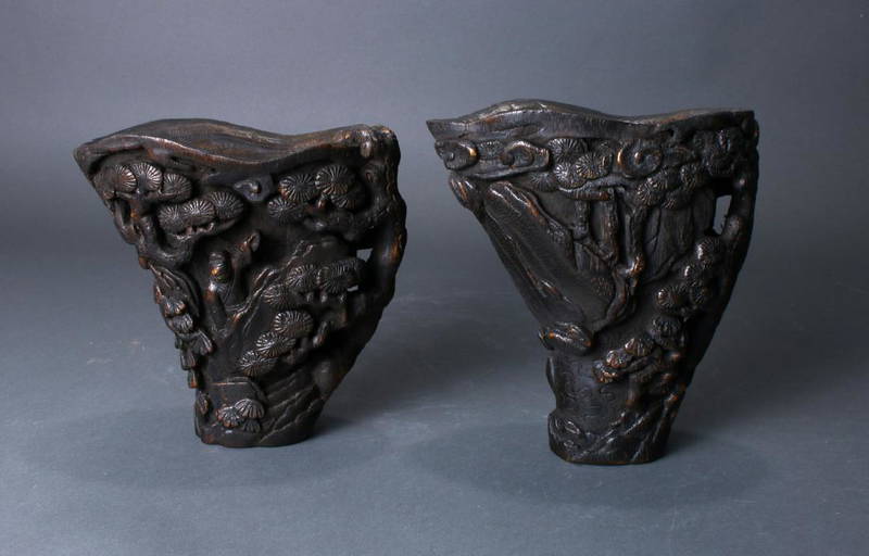 Pair Of Chinese Libation Cups