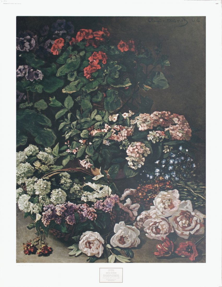 1968 Monet Spring Flowers Poster