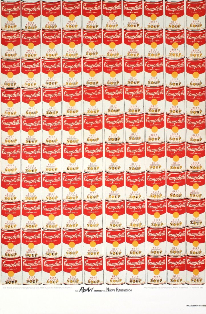 1987 Warhol 100 Campbell's Soup Cans Poster