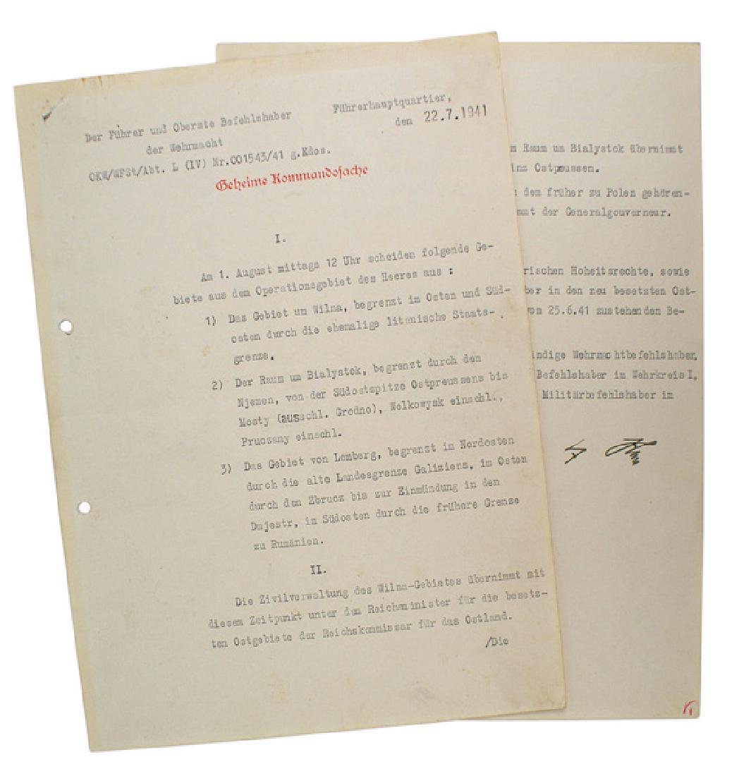 German WWII Secret document signed Hitler