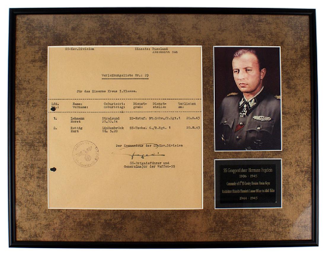 German WWII autograph SS Hermann Fegelein