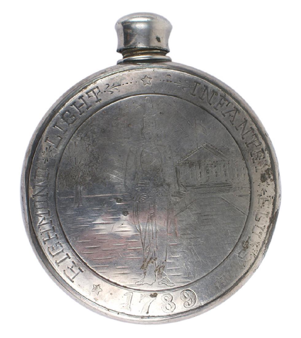 US flask 100th year militia Circa 1890