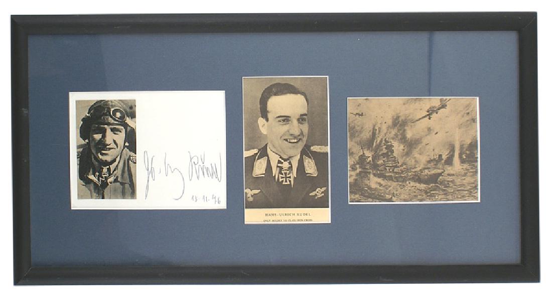 German WWII Stuka pilot Hans Ulrich Rudel signature