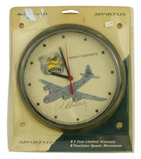 Spartus Clock Us 509th Bombardment Signed