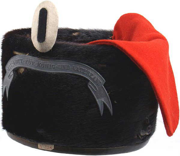 460: German WWI Prussian EM Hussar "busby" helmet