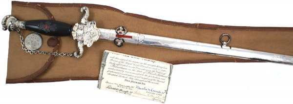 175: Masonic dress sword certificate 33rd degree