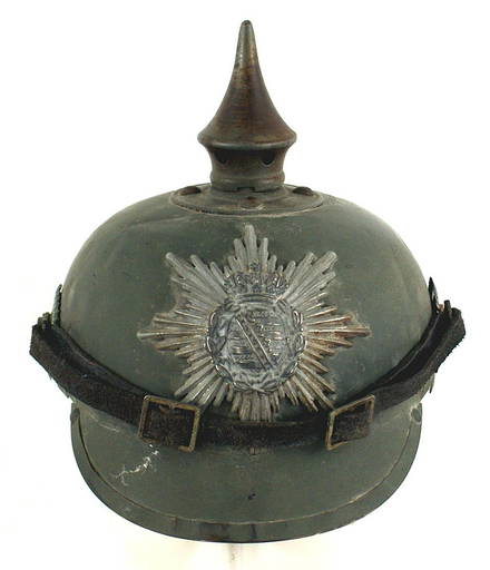 Saxon Wwi Ersatz Spiked Helmet 100th Garde Regiment