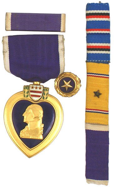 233: U.S. WWII Purple Heart ribbon bar etc