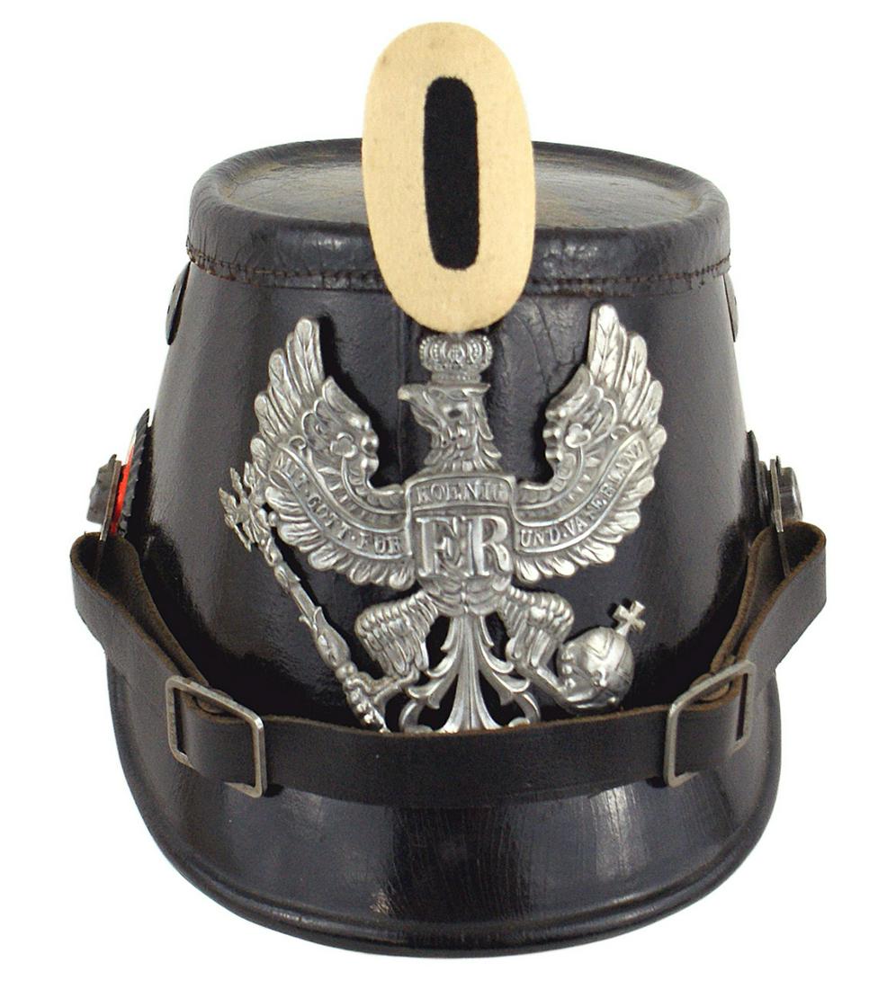Imperial Prussian Jaeger black leather shako helmet (#0211) on Dec 17 ...