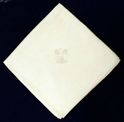 German Wwii Adolf Hitler White Cloth Napkin
