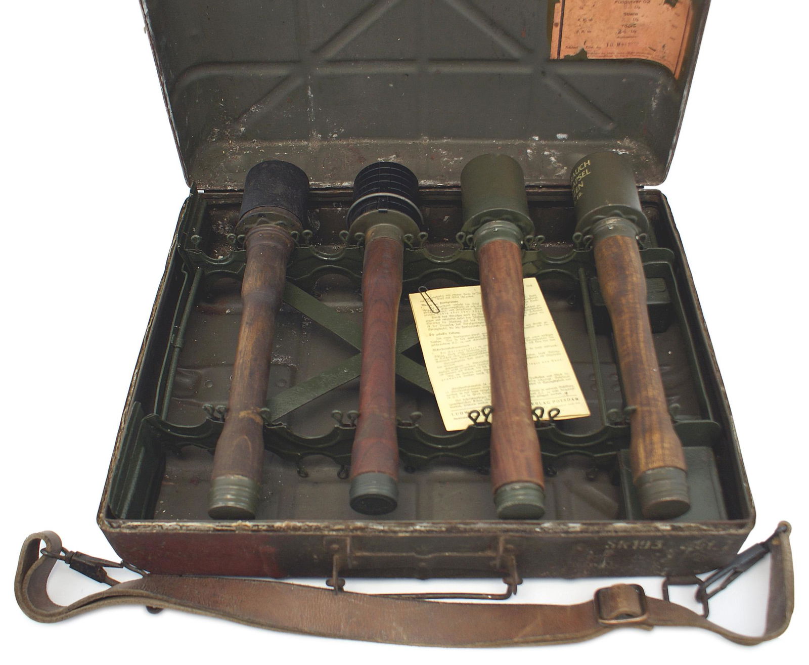 German Wwii Army Case Potato Masher Grenades